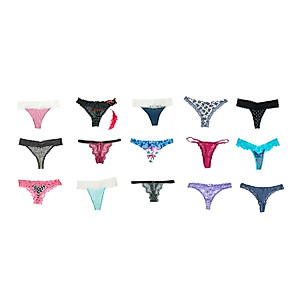 jooniyaa Women Variety of Underwear Pack T-Back Thong G-String Panties（10pcs,L）