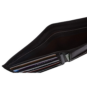 Genuine Leather Large Hipster Bifold Credit Card Id Men's Wallet