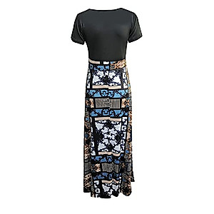 JMMSlmax Hawaiian Flower Print Dresses for Women Luau Party Maxi Summer Women's Tank Casual Dress Boho Beach Plus Size Dress