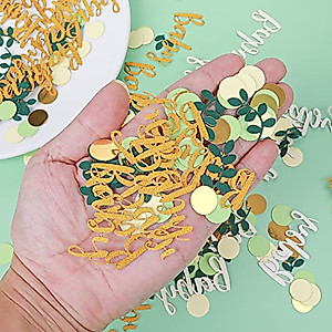Thinp Confetti Tissue Sprinkle Confetti Dount Baby Shower Decorations Confetti Champaign Gold Ivory Sage Green Table Scatter Confetti for Ice Cream Theme Party Birthday Party Wedding Decoration 20g