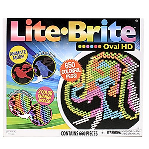 Lite Brite Oval High Definition - Light Up Toy – 650 Mini Pegs, 8 HD Design Templates, Great Gift for Girls and Boys Ages 6+