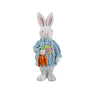 Cute Christmas Ornament Gift Eggs Rabbit Decoration Bunny Desktop Children's Ornaments Cute Room Easter Home Decor Outdoor Gnome Decorations Lighted (Blue, One Size)