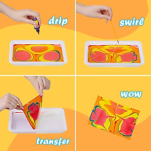 Water Marbling Paint Kit Arts and Crafts for Girls & Boys Christmas Thanksgiving Gifts for Kids Ages 4 5 6 7 8 9 10