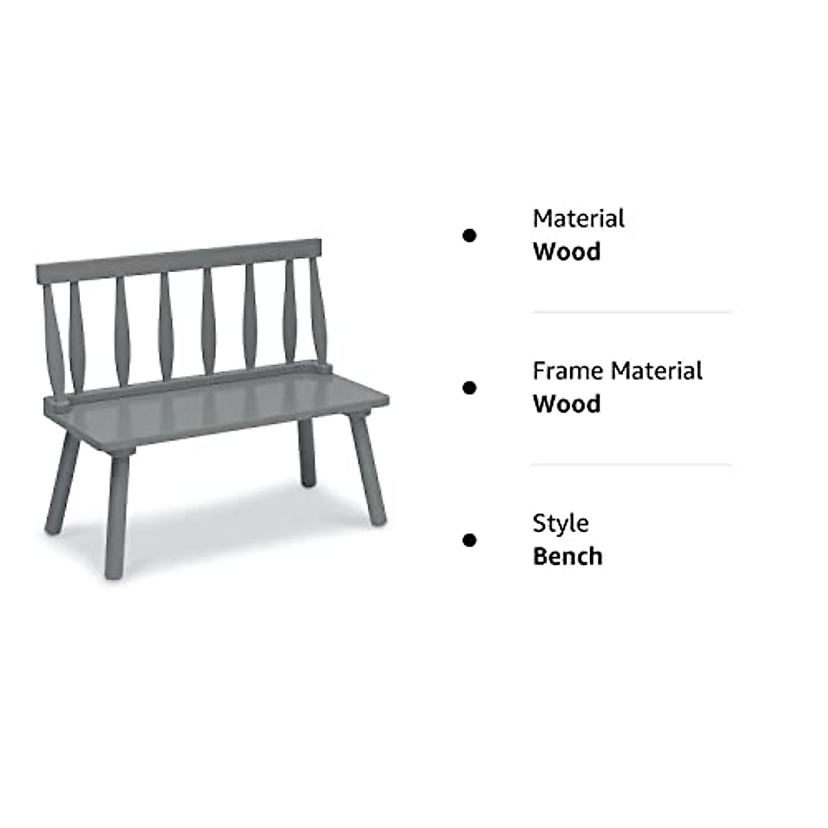Delta Children Windsor Bench, Grey