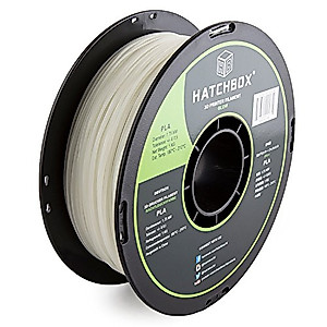 HATCHBOX PLA 3D Printer Filament, Dimensional Accuracy +/- 0.03 mm, 1 kg Spool, 1.75 mm, Glow in The Dark