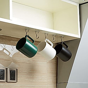 LOUXPERT Wall-Hooks Adhesive-Hooks for Hanging - 11 lbs 8-Hooks, Clear Sticky-Hooks, Stainless Steel Wall Hanger, Wall Hooks for Hanging, Bathroom Hanging Hooks (Clear)