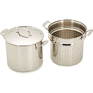 Cuisinart 4-Piece Cookware Set, 12 Quarts, Chef's Classic Stainless Steel Pasta/Steamer, 77-412P1
