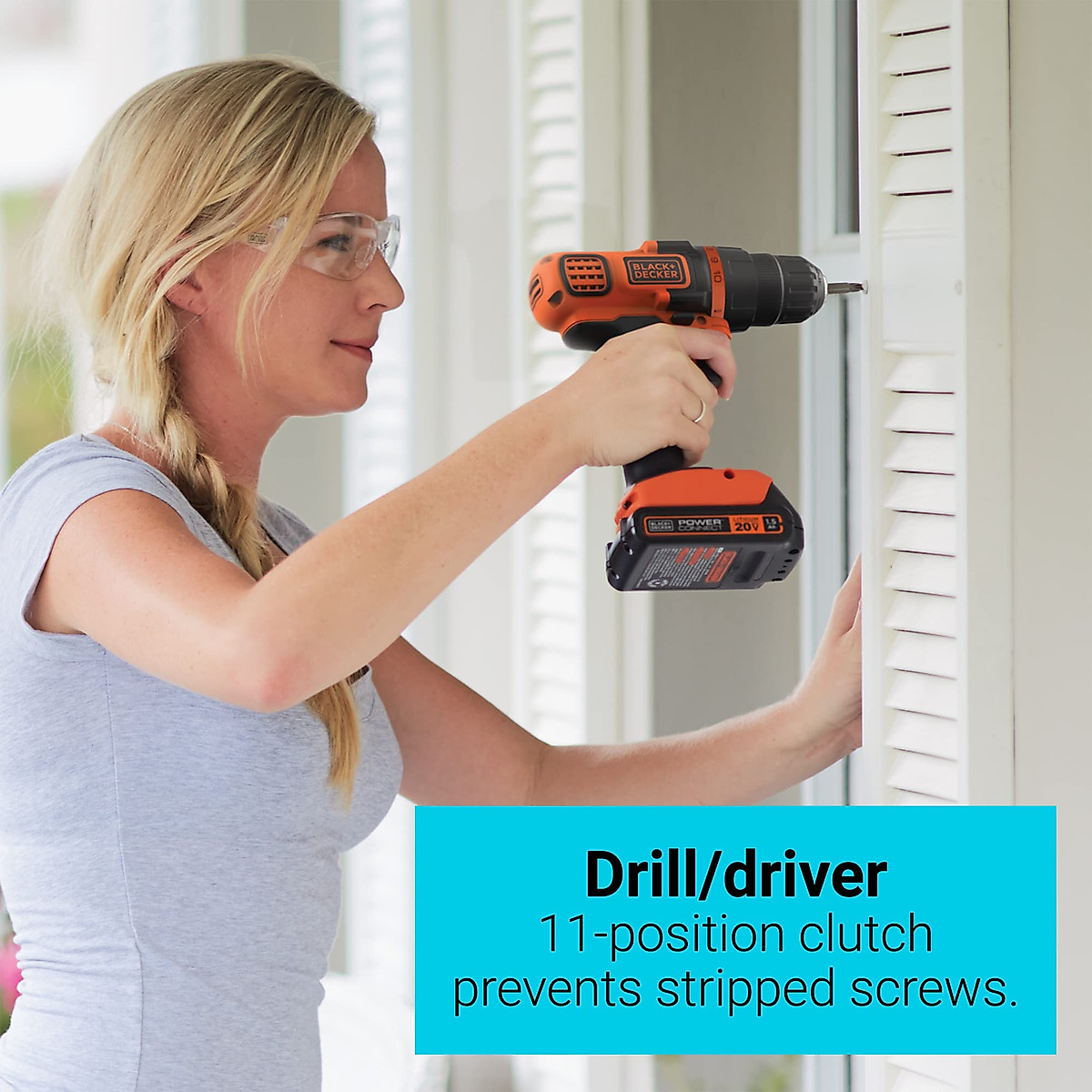 BLACK+DECKER 20V MAX* POWERCONNECT Cordless 4-Tool Combo Kit (​​BD4KITCDCMSL)