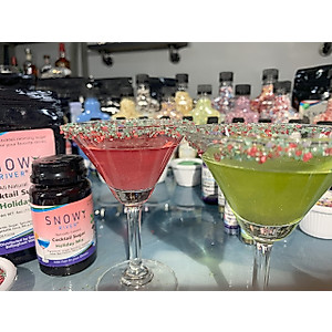 Snowy River Holiday Cocktail Sugar - Kosher All Natural Festive Cocktail Rimmer and Coffee Rimmer (Holiday, 4oz Bag)