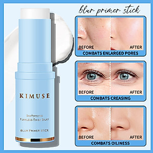 KIMUSE Primer Face Makeup Blur Primer Stick, Lightweight, Smooths, Long-Lasting, Minimize Pores, Flawless Finish, Face Primer for All Skin Types