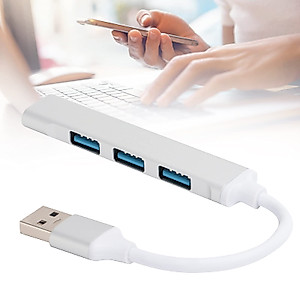 4 Port USB3.0 Hub, Aluminum Alloy Adapter Converter UltraHigh Speed Splitter Support for Windows XP/Vista/7/8 OS X