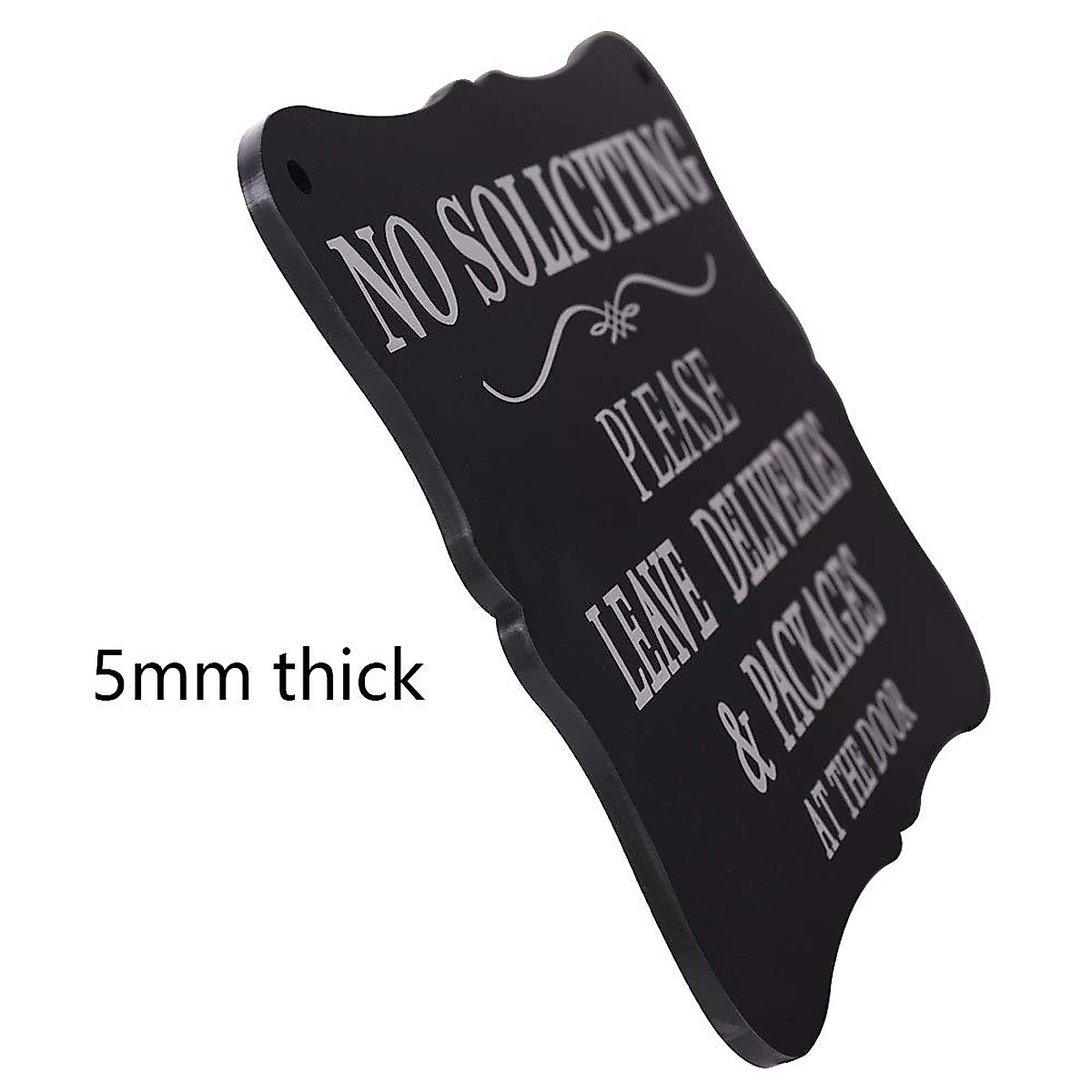 WaaHome Please Leave Deliveries and Packages At The Door Sign, No Soliciting Sign for House Home Door Business, 6''x8''