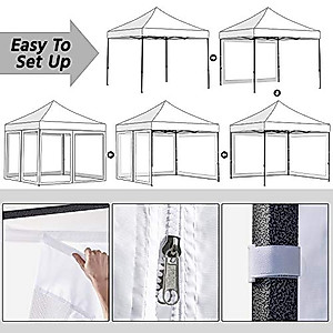 Yaheetech 10'x10' Pop Up Canopy with Removable Mesh Side Walls, Commercial Instant Tent, Instant Canopy Tent for Camping, Family Outings, Wedding