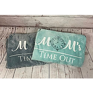 Mom's Time Out Velvet Luxury Throw Blanket 50x60 Soft Sentiments Teal