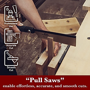 SUIZAN Japanese Pull Saw Hand Saw 7 Inch Dozuki Dovetail Saw Tenon Saw for Cross Cut Rip Cut Angle Cut Woodworking tools Gifts