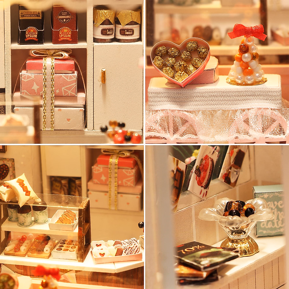 Spilay Dollhouse Miniature with Furniture,DIY Dollhouse Kit Mini Handmade Crafts with Dust Cover and Music Box,1:24 Scale Creative Room Birthday for Women and Lover (Fantastic Ideas)