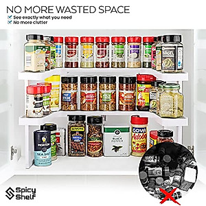 Spicy Shelf Deluxe - Expandable Spice Rack and Stackable Cabinet & Pantry Organizer (1 Set of 2 shelves) - As seen on TV(Spicy Shelf Deluxe)
