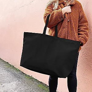 LLYLIU Canvas Tote Bag - Extra Large Shopping Beach Totes Bags Reusable Big Grocery Bag Plain Solid 28" x 8" x 16"