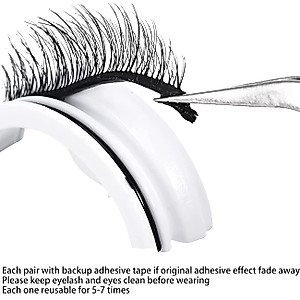 Self-Adhesive Eyelashes, Ksndurn Reusable Thick False Eyelashes - Non-Slip Waterproof False Lashes Without Glue