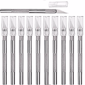15 Packs Hobby Knife Precision Knife Set, Stainless Steel Precision Cutter Refill Craft Knife for Phone Repair, Art, Hobby, Scrapbooking, Stencil (Silver)