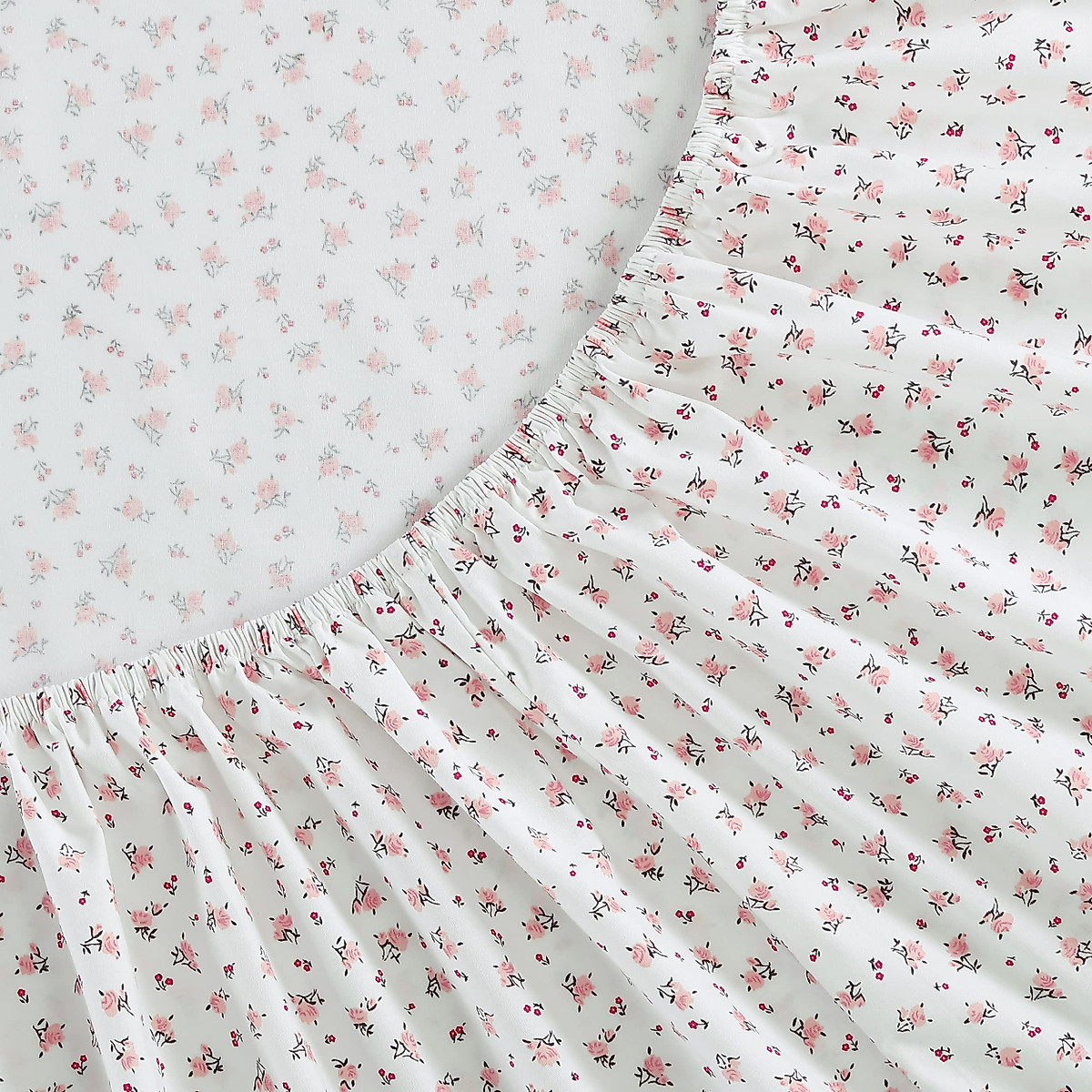 Betsey Johnson- Twin Sheet Set, Cotton Percale Bedding Set, Crisp & Cool, Lightweight & Breathable (Baby Buds Pink, Twin)