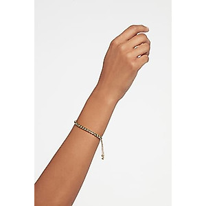 Ted Baker London Melrah Icon Crystal Slider Adjustable Tennis Bracelet for Women (Gold Tone/Erinite Crystal)
