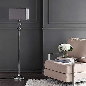 SAFAVIEH Lighting Collection Times Square Modern Clear Crystal/ Chrome 60-inch Living Room Bedroom Home Office Standing Floor Lamp (LED Bulb Included)