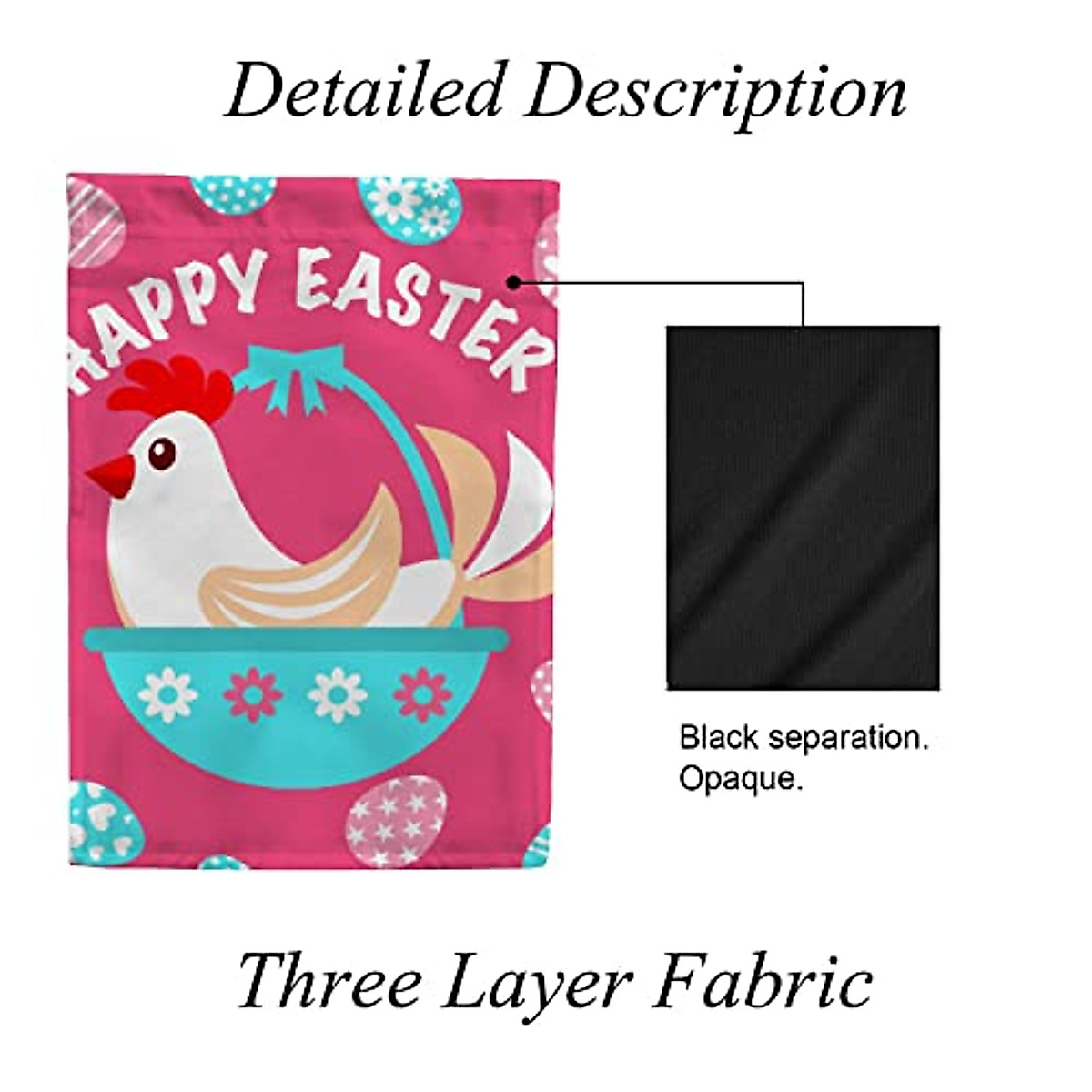My Little Nest Seasonal Garden Flag Easter Eggs Chicken Basket Double Sided Vertical Garden Flags for Home Yard Holiday Flag Outdoor Decoration Farmhouse Banner 12"x18"