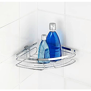WENKO Corner Shower Caddy, Shower Shelf, Corner Shower Shelf, Shower Corner Caddy Made of Stainless Steel, Shower Storage, Shiny 10.4 x 2.6 x 7.5 in