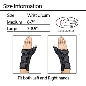 Wrist Brace with Thumb Spica Splint, Wrist splint & Thumb Splint Brace and Stabilizer, Relieve and Treat for De Quervain's Tenosynovitis, Arthritis, Sprains, Carpal Tunnel Pain, Tendonitis (Left,M)