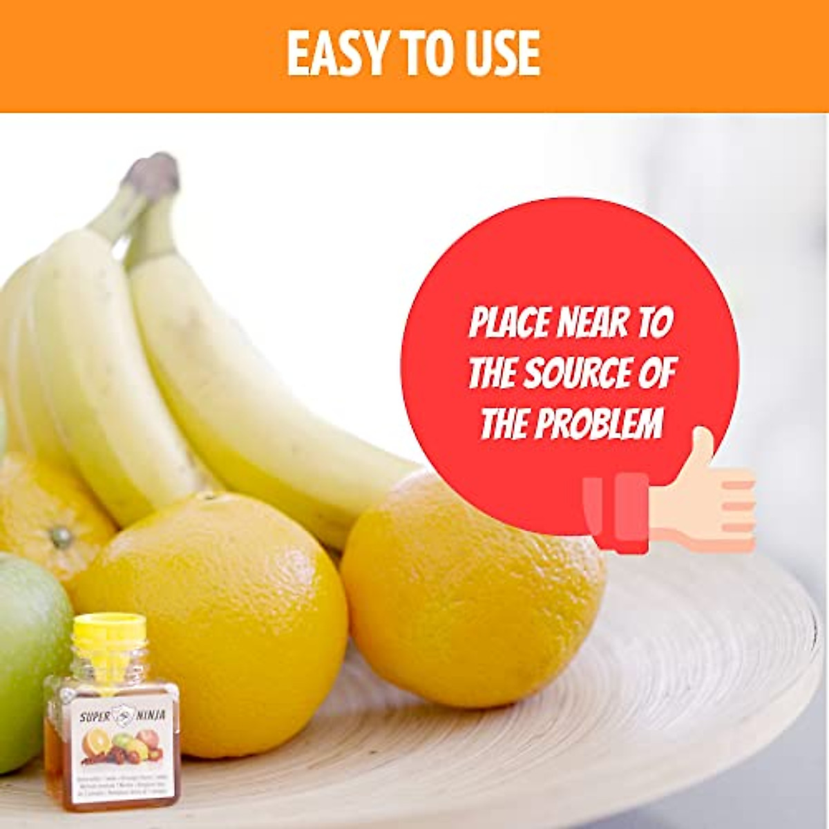 Super Ninja Fruit Fly Traps for Indoors - Highly Effective Ecological Fruit Fly Trap - Environmentally Responsible Fruit Fly Killer - User Friendly - Up to 3 Weeks per Trap (4 Traps)