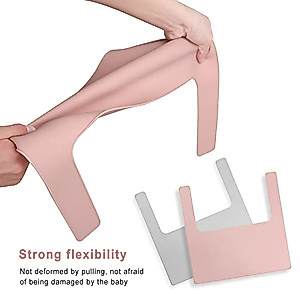 High Chair Placemat, Durable High Chair Placemat Silicone, 2-Piece Set, Can Be Used Interchangeably, Suitable for IKEA Antilop Highchai, for Toddlers and Babies (Pink/Grey)