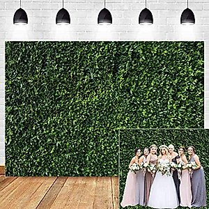 Fanghui 9x6FT Vinyl Natural Green Leaves Grass Picture Photography Backdrop for Spring Summer Wedding Birthday Party Banner Supplies Indoor Outdoor Photo Studio Background Booth Props
