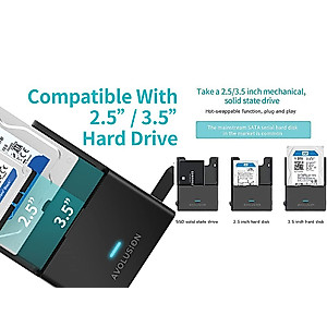 Avolusion HDDGear (HDDGU3-DS) USB 3.0 External Hard Drive Enclosure / HDD Docking Station for 2.5" SSD/HDD & 3.5" HDD - 2 Year Warranty