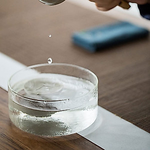 Zerodeko Glass Containers Glass Bowl Straight Sided Salad Bowl Tea Cup Washing Container Paint Brush Washer Calligraphy Brush Cleaner Water Bowl for Home Kitchen Use 1300ml Clear Tea Mug