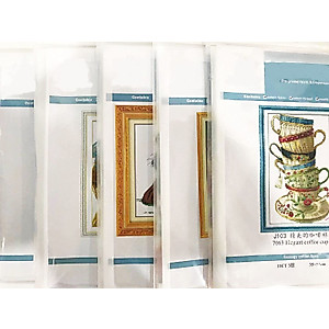 MONDART Stamped Cross Stitch Kit A Full Range of Embroidery Starter Kits for Beginners-Butterfly Love Flower 18 (Printed Cloth 11CT, 14.17×17.32-inch)