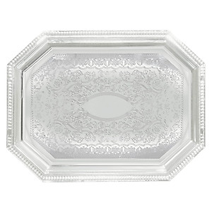 Winco Octagonal Tray, 12 by 17-Inch, Chrome,Medium
