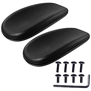 AAGUT Office Chair Armrest Replacement Arm Pads Caps Universal 4" Mounting Hole PU Office Chair Parts 1 Pair (Black, Set of 2) with Screws and Wrench