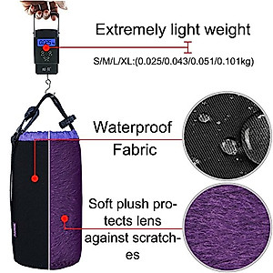 CADeN Lens Pouch Set 4 Pack Replacement Compatible for Canon, Nikon, Sony, Pentax, Olympus (Small, Medium, Large, X Large) Camera Lens Case Bag Thick Protective Neoprene Pouch Soft Plush for DSLR Lens