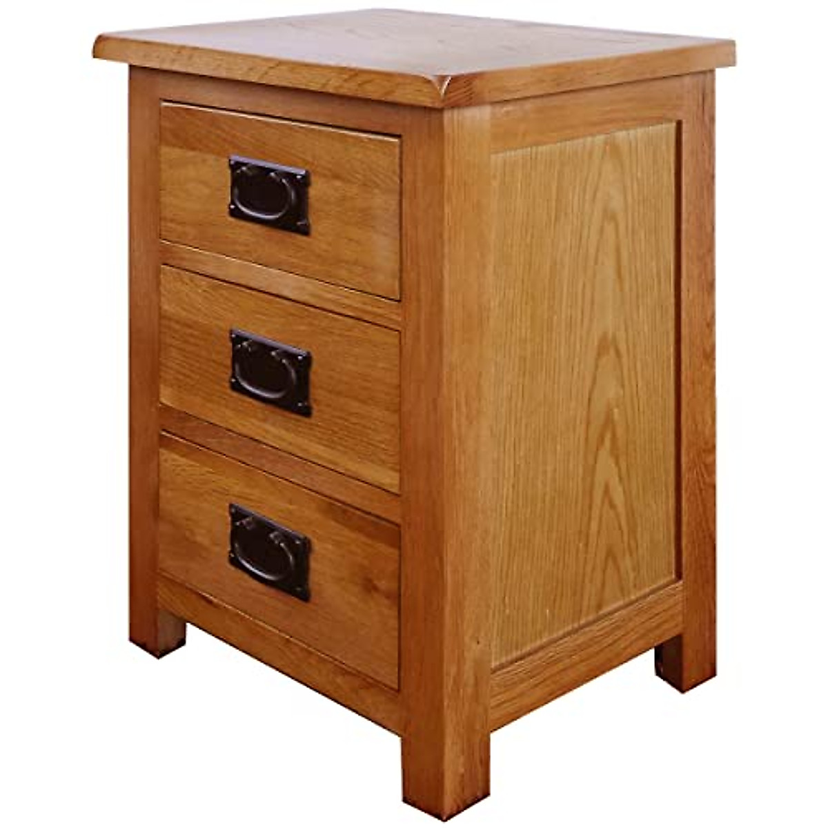 KendyOak 3 Drawers Rustic Bed Side Tables Wholesale Storage Modern Simple Nightstands Furniture Vendors 12.6x16.54x22.05 Inches