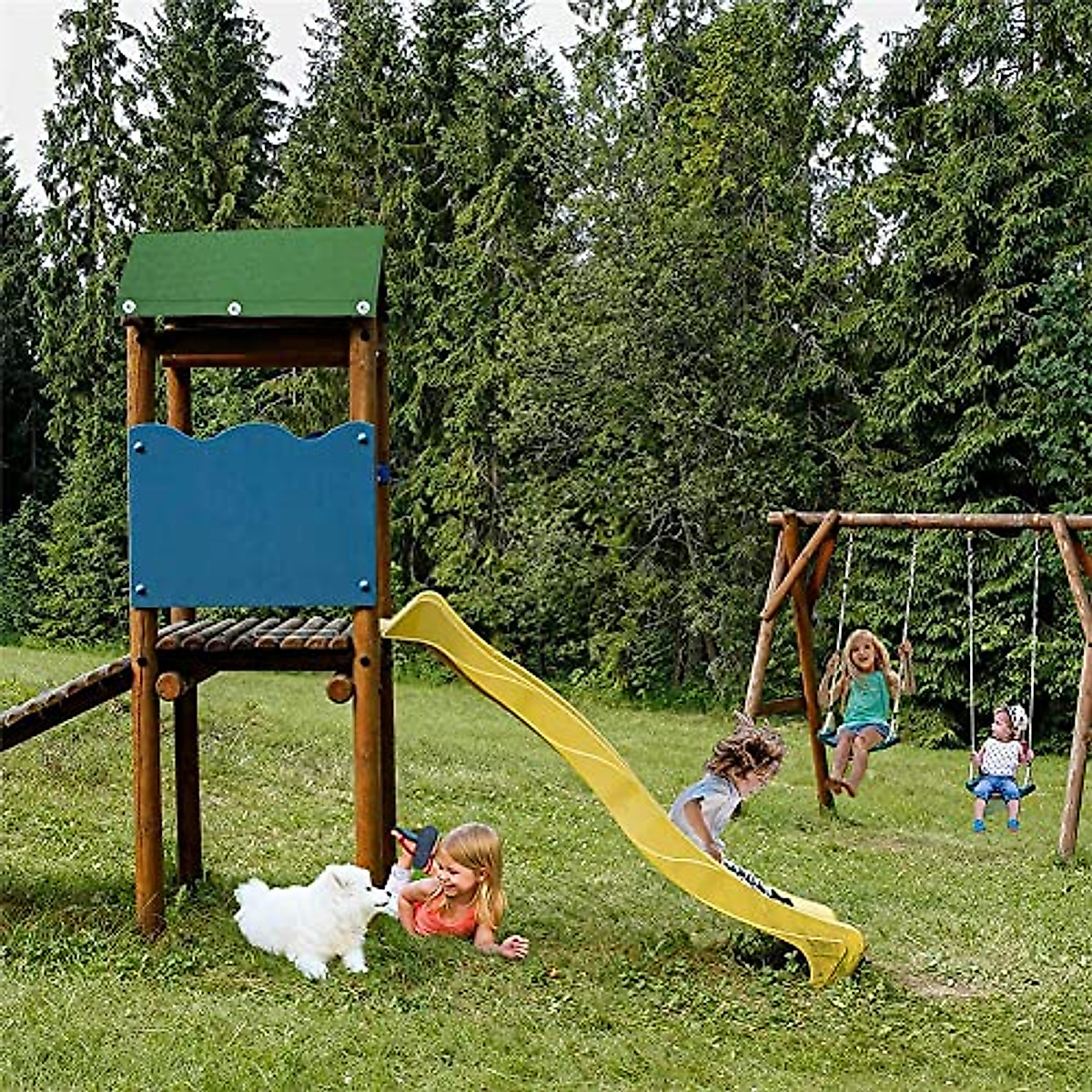 Swing Canopy Replacement, 43" x 90" Waterproof Swing Top Cover Replacement Canopy Top for Playset Swing Set Shade Canopy Tent, Top Cover Only