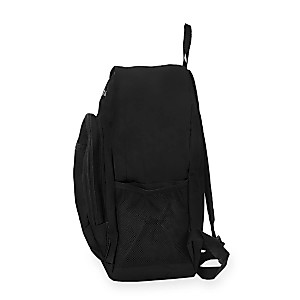 Everest Casual Backpack with Side Mesh Pocket, Black, One Size