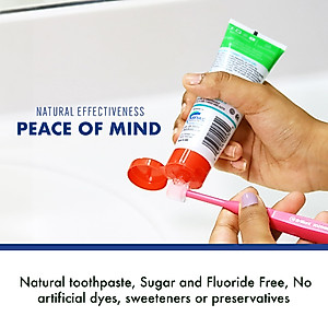 Brilliant Oral Care Kids Fluoride Free Toothpaste, Spry Gel with Xylitol, Strawberry Banana Flavor for Ages 3+ Months, 2 fl oz, 1 Pack