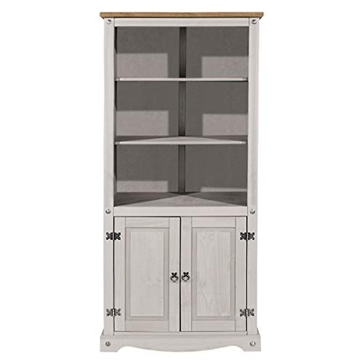 Furniture Dash Wood Bookcase Library with Doors Corona Gray