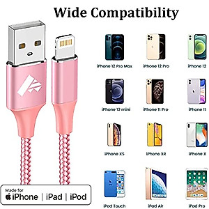 Aioneus iPhone Charger Cable 3ft 3Pack USB to Lightning Cable Nylon Braided iPhone Cord Fast Charging for iPhone 14 13 12 11 Pro Max XR XS X 8 7Plus 6 6s SE iPad