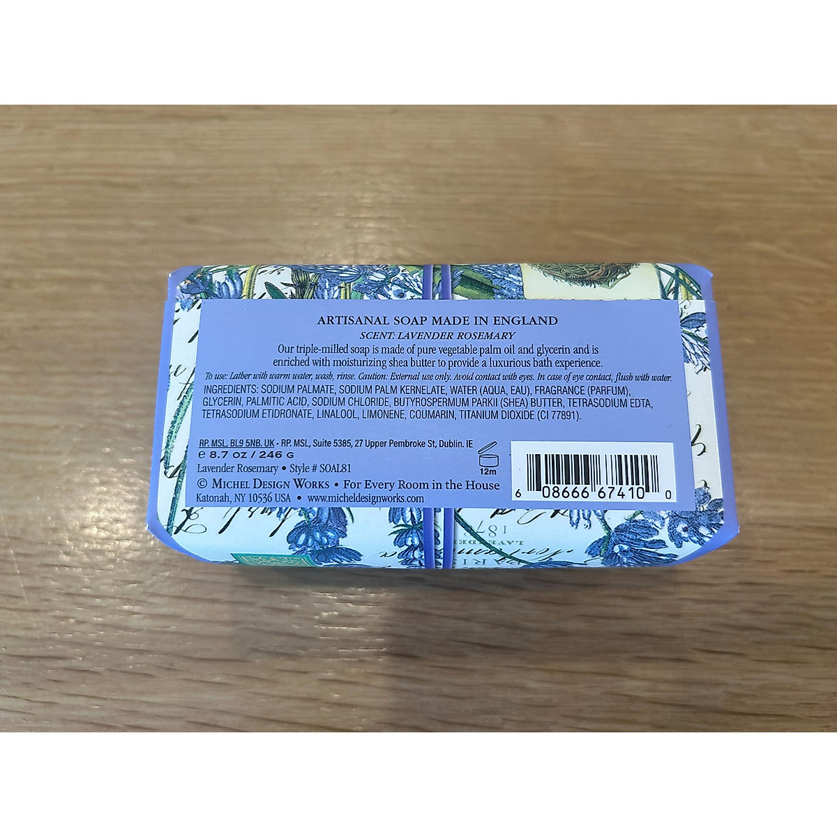 Michel Design Works Large Bath Soap Bar, Lavender Rosemary