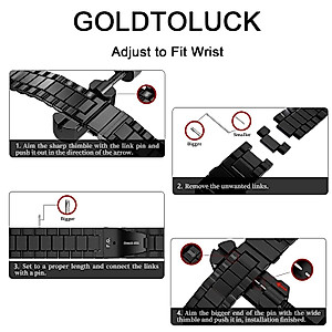 GOLDTOLUCK Compatible with Samsung Galaxy Watch 7 Band Ultra 47mm (2024) Men Women Milanese Mesh Magnetic Classy Elegant Casual Business Metal Stainless Steel