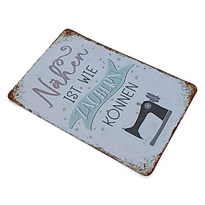 Funny Tin Sign Sewing Is Like Magic Can Be Funny Poster Art Wall Decoration for Women's Cave Home Living Room 8 Inch X 12 Inch