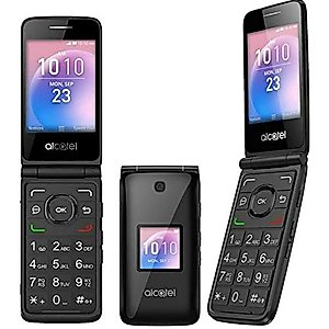 Flip Phone 4G LTE GSM Alcatel Go Flip Factory Unlocked BIG BUTTONS + External LCD Bluetooth WIFI Mp3 Camera Elderly A405DL