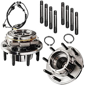 Detroit Axle - 4WD Front 11pc Suspension Kit for 05-10 Ford F-250 F-350 Super Duty 2005 2006 2007 2008 2009 2010, 2 Wheel Bearing Hubs 4 Ball Joints 3 Tie Rods 1 Drag Link 1 Sleeve Replacement